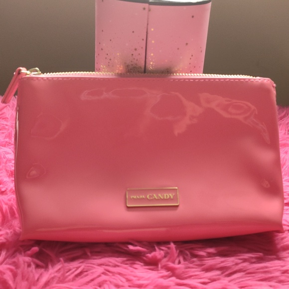 Prada | Bags | Prada Candy Cosmetic Case Pink Gloss 8 X 5 | Poshmark